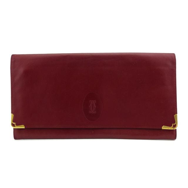 【X'masセール★30%OFF】カルティエ CARTIER クラッチバッグマストライン マストライン ボルドー×ゴールド レディース 中古