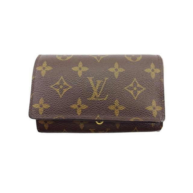 【BIGお買い物ラリー★30%OFFセール中】ルイ・ヴィトン LOUIS VUITTON 長財布モノグラム ポルトフォイユトレゾール ブラウン ベージュ ゴールド レディース 中古