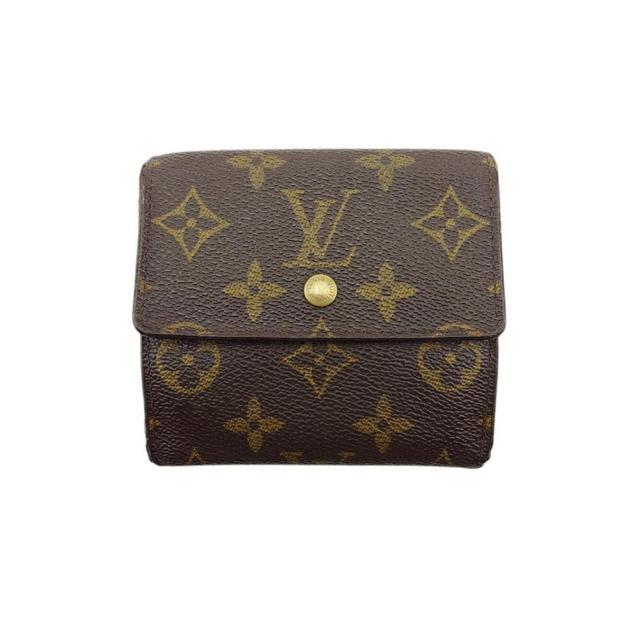 【BIGお買い物ラリー★30%OFFセール中】ルイ・ヴィトン LOUIS VUITTON 二つ折り財布モノグラム ポルトモネビエカルトクレディ ブラウン ベージュ ゴールド レディース 中古