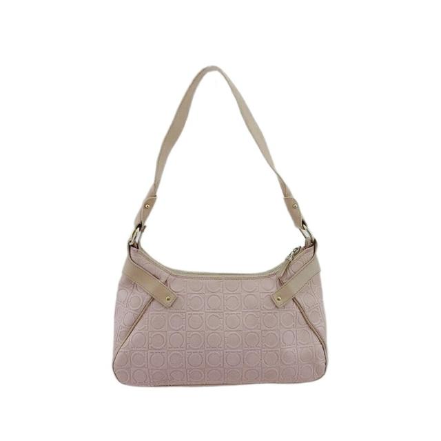 【X'masセール★30%OFF】サルヴァトーレフェラガモ Salvatore Ferragamo ショルダーバッグガンチーニ ピンク ベージュ ゴールド レディース 中古