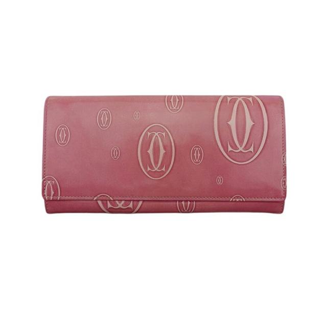 【X'masセール★30%OFF】カルティエ CARTIER 長財布ハッピーバースデー ピンク シルバー レディース 中古