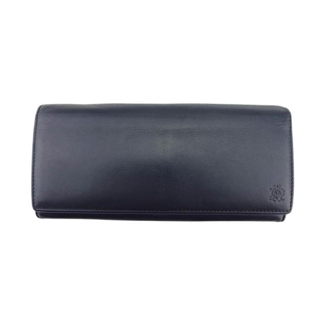 【X'masセール★30%OFF】ダンヒル Dunhill 長財布ADマーク ネイビー レディース 中古