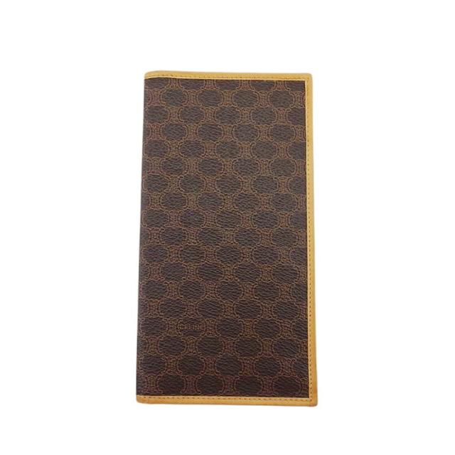 【X'masセール★30%OFF】セリーヌ CELINE 札入れマカダム ブラウン ベージュ レディース 中古