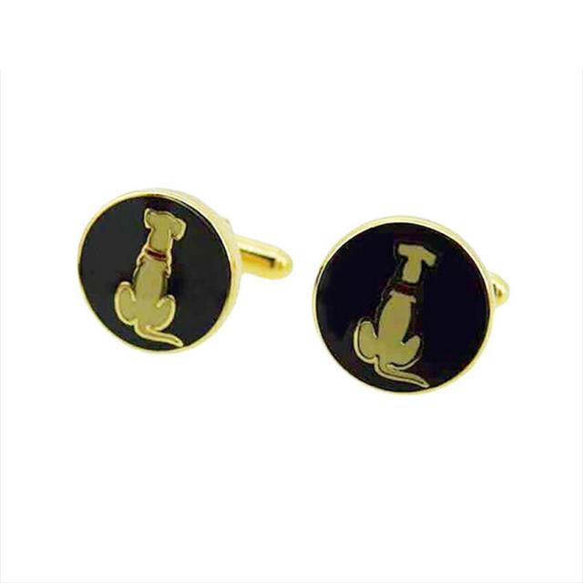 【X'masセール★30%OFF】サルヴァトーレフェラガモ Salvatore Ferragamo カフスドッグ 犬 スウィヴル式 ゴールド ブラック ベージュ レディース 中古