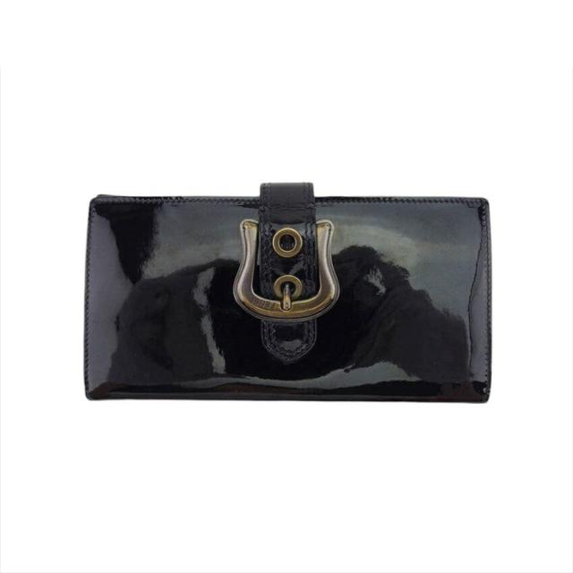 【X'masセール★30%OFF】フェンディ FENDI 長財布ベルトデザイン ブラック ゴールド レディース 中古