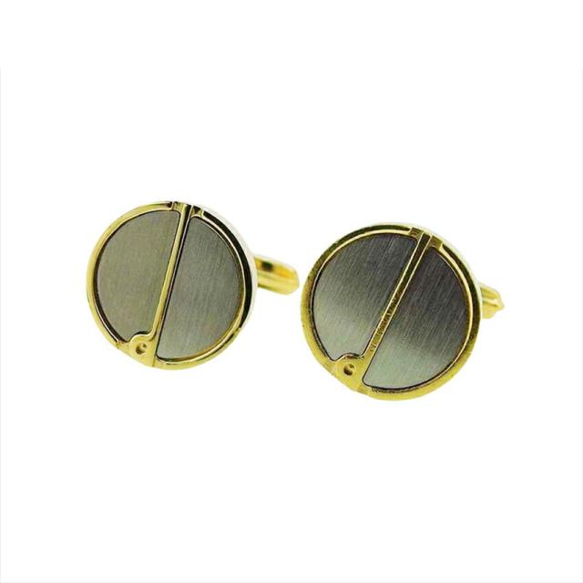 【X'masセール★30%OFF】ダンヒル Dunhill カフスdマーク スウィヴル式 ゴールド シルバー レディース 中古