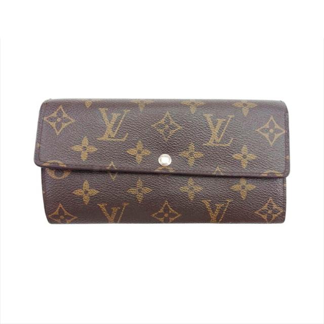【X'masセール★30%OFF】ルイ・ヴィトン LOUIS VUITTON 長財布モノグラム ポルトフォイユサラ ブラウン ベージュ ゴールド レディース 中古