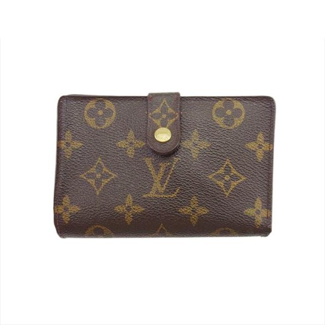 【BIGお買い物ラリー★30%OFFセール中】ルイ・ヴィトン LOUIS VUITTON 二つ折り財布モノグラム ポルトモネビエヴィエノワ ブラウン ベージュ ゴールド レディース 中古