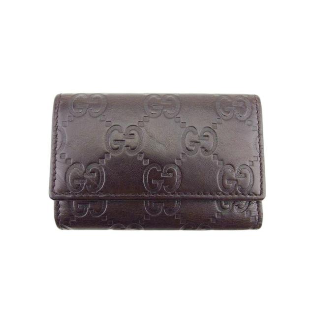 【BIGお買い物ラリー★30%OFFセール中】グッチ GUCCI キーケースグッチシマ ダークブラウン レディース 中古