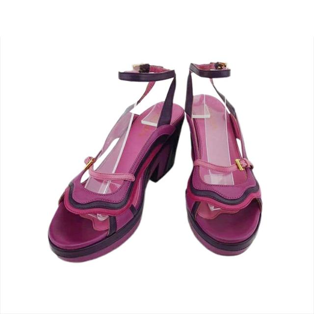 【X'masセール★30%OFF】プラダ PRADA サンダル パープル×ピンク レディース 中古