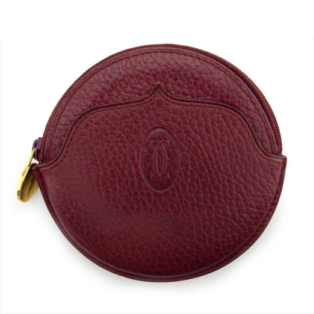 【BIGお買い物ラリー★30%OFFセール中】カルティエ CARTIER ケースマストライン 丸型 ラウンドフォルム ボルドー ゴールド レディース 中古