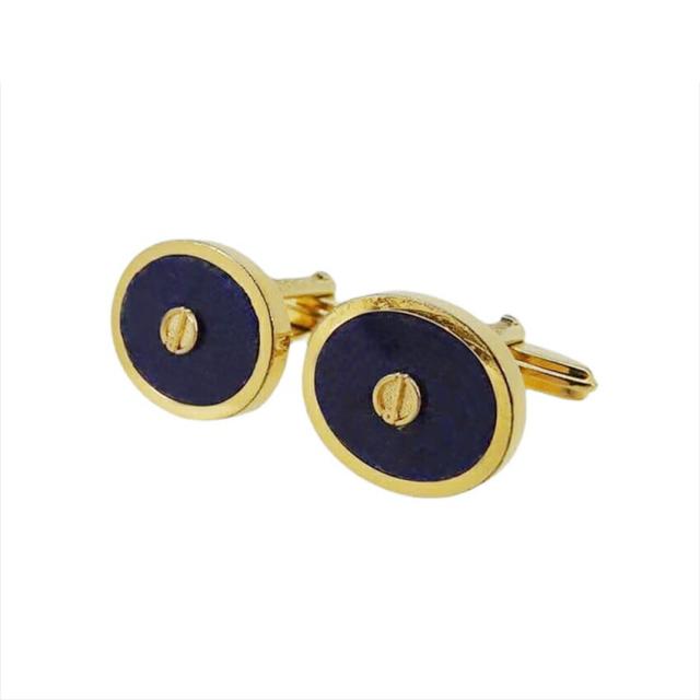 【X'masセール★30%OFF】ダンヒル Dunhill カフス ゴールド×ネイビー レディース 中古