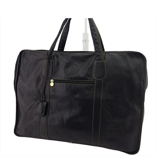 【BIGお買い物ラリー★30%OFFセール中】フェンディ FENDI ボストンバッグFFマーク ブラック ゴールド レディース 中古