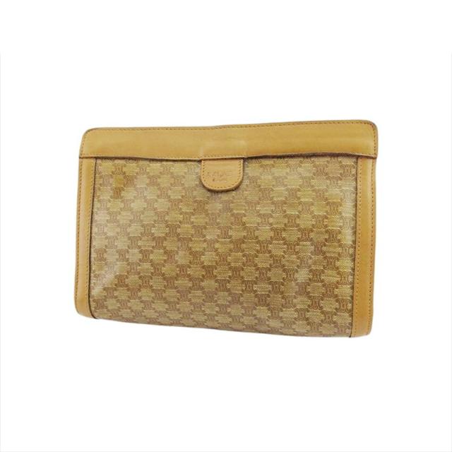 【X'masセール★30%OFF】セリーヌ CELINE クラッチバッグ マカダム ブラウン×ベージュ レディース 中古