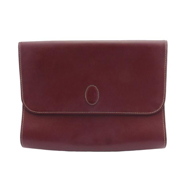 【X'masセール★30%OFF】カルティエ CARTIER クラッチバッグマストライン ボルドー ゴールド レディース 中古