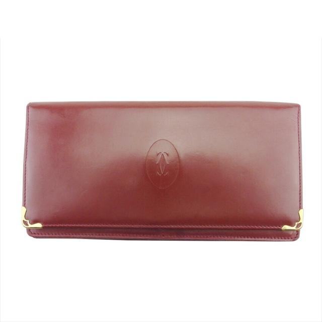 【BIGお買い物ラリー★30%OFFセール中】カルティエ CARTIER 長財布マストライン ボルドー ゴールド レディース 中古