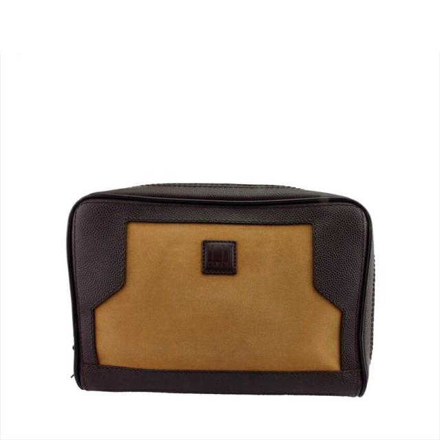 【X'masセール★30%OFF】ダンヒル Dunhill クラッチバッグロングテールロゴ ブラウン シルバー レディース 中古