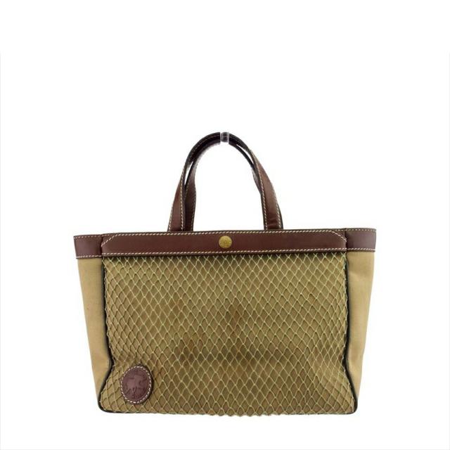 【BIGお買い物ラリー★30%OFFセール中】ハンティングワールド HUNTING WORLD トートバッグサファリトゥデイ グリーン ブラウン ゴールド レディース 中古