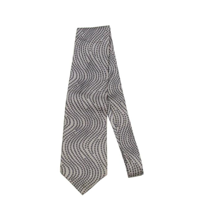 【X'masセール★30%OFF】グッチ GUCCI ネクタイドット 水玉 グレー 灰色 レディース 中古