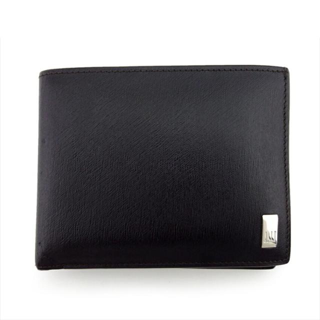 【X'masセール★30%OFF】ダンヒル Dunhill 札入れサイドカー ブラウン シルバー レディース 中古