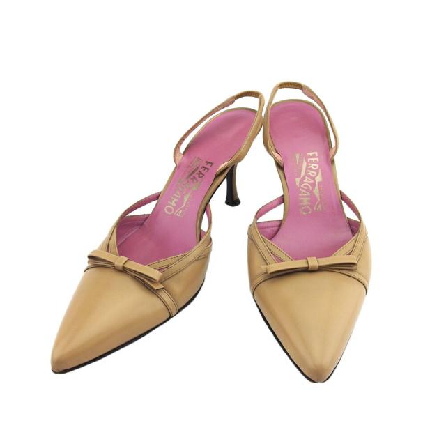 【X'masセール★30%OFF】サルヴァトーレフェラガモ Salvatore Ferragamo パンプス ベージュ レディース 中古