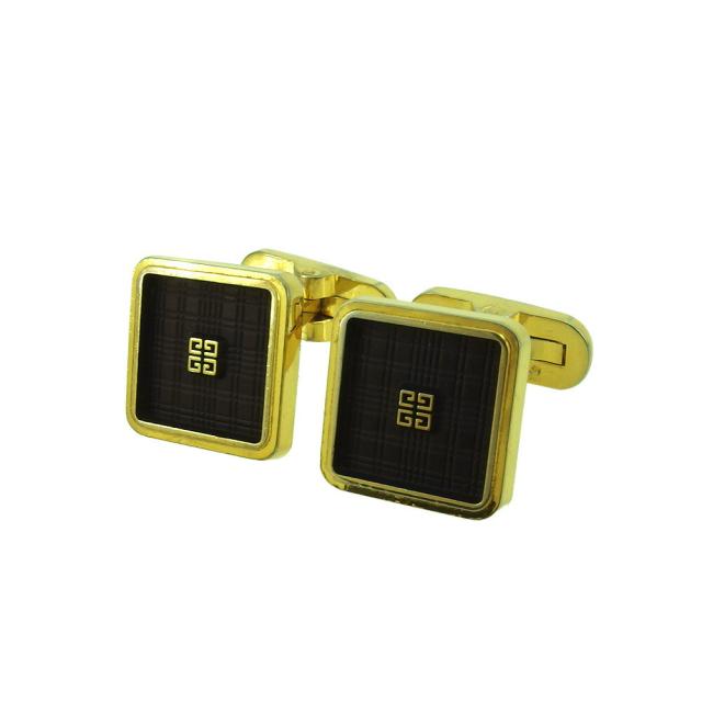 【BIGお買い物ラリー★30%OFFセール中】ジバンシィ GIVENCHY カフス4Gロゴ スウィヴル式 ゴールド ブラック レディース 中古