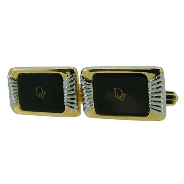 【BIGお買い物ラリー★30%OFFセール中】ディオール Dior カフス ゴールド×シルバー×ブラック レディース 中古