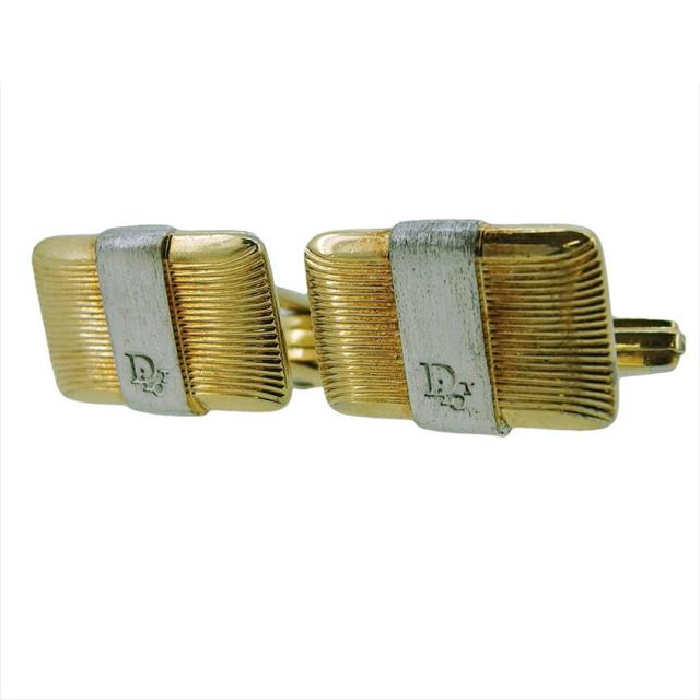 【X'masセール★30%OFF】ディオール Dior カフス ゴールド×シルバー レディース 中古