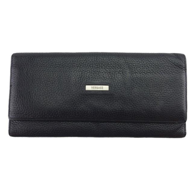 【X'masセール★30%OFF】ヴェルサーチ VERSACE 札入れ ブラック レディース 中古