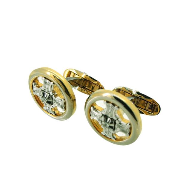 【X'masセール★30%OFF】セリーヌ CELINE カフスマカダム ゴールド　シルバー レディース 中古