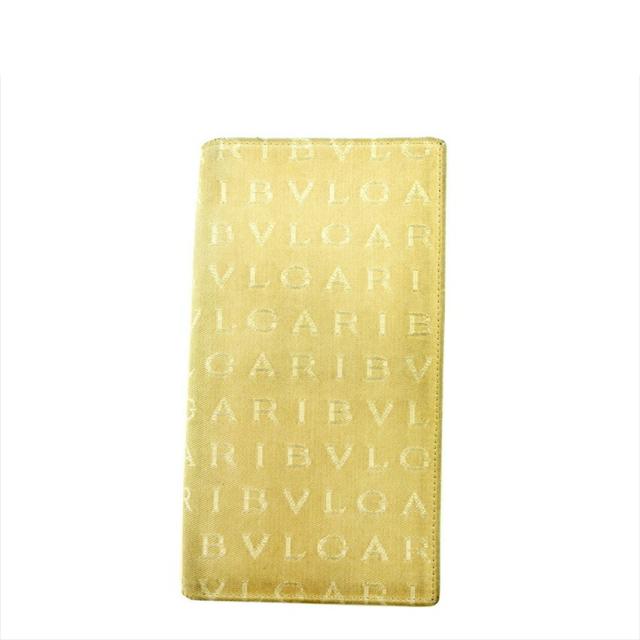 【BIGお買い物ラリー★30%OFFセール中】ブルガリ BVLGARI 札入れロゴマニア ベージュ ブラウン レディース 中古