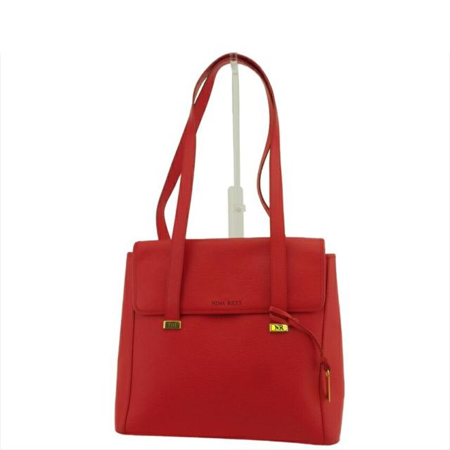 【BIGお買い物ラリー★30%OFFセール中】ニナリッチ NINA RICCI トートバッグロゴ レッド ゴールド レディース 中古