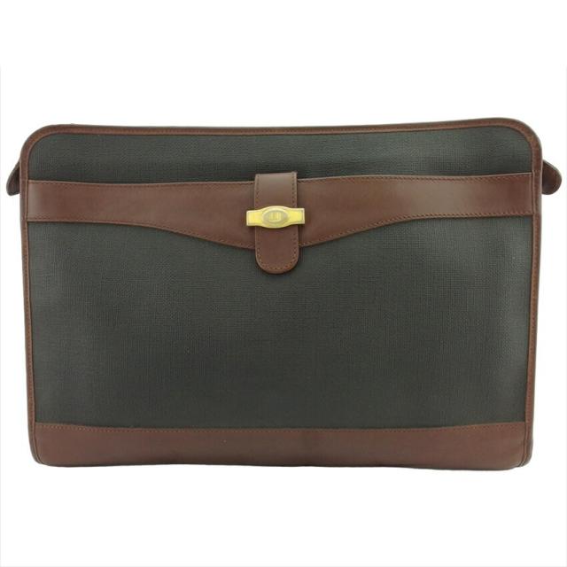 【BIGお買い物ラリー★30%OFFセール中】ダンヒル Dunhill ビジネスバッグロゴプレート ブラック ブラウン ゴールド レディース 中古