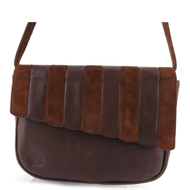 【X'masセール★30%OFF】ヴァレンティノ・ガラヴァーニ Valentino Garavani ショルダーバッグVマーク 2WAY クラッチバッグ ブラウン レディース 中古