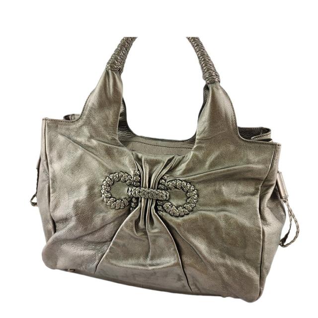 【BIGお買い物ラリー★30%OFFセール中】サルヴァトーレフェラガモ Salvatore Ferragamo トートバッグガンチーニ シルバー ゴールド レディース 中古