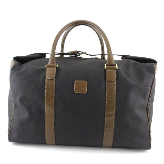 【BIGお買い物ラリー★30%OFFセール中】ダンヒル Dunhill ボストンバッグヘリンボーン グレー 灰色 ブラック ブラウン レディース 中古