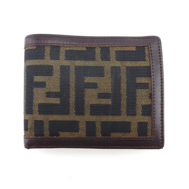 【X'masセール★30%OFF】フェンディ FENDI 二つ折り財布ズッカ ブラック ブラウン ベージュ レディース 中古