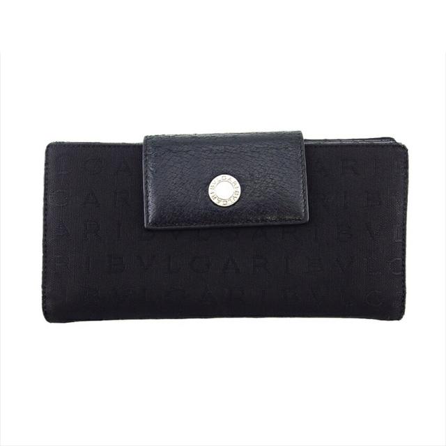 【BIGお買い物ラリー★30%OFFセール中】ブルガリ BVLGARI 長財布ロゴマニア ブラック シルバー レディース 中古