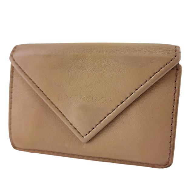 【BIGお買い物ラリー★30%OFFセール中】バレンシアガ BALENCIAGA 三つ折り財布ペーパー ミニウォレット ピンク ベージュ レディース 中古
