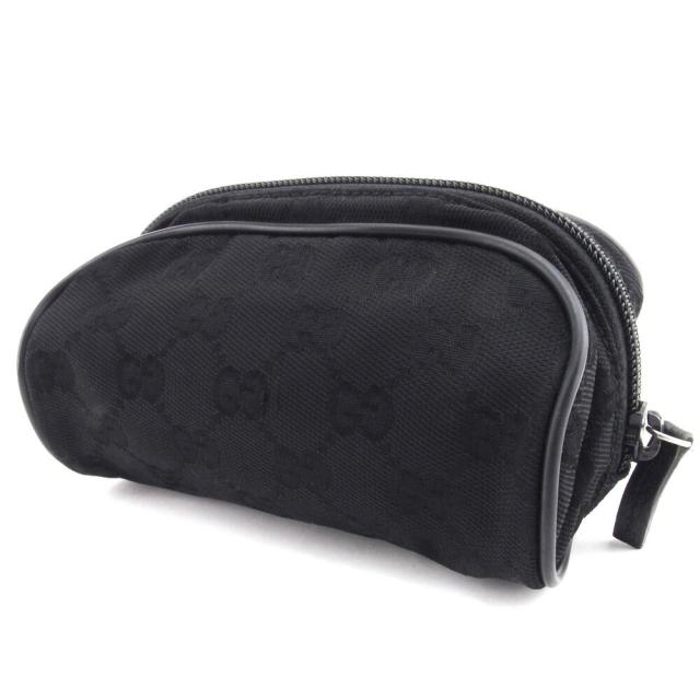 【BIGお買い物ラリー★30%OFFセール中】グッチ GUCCI ポーチGGキャンバス ブラック レディース 中古
