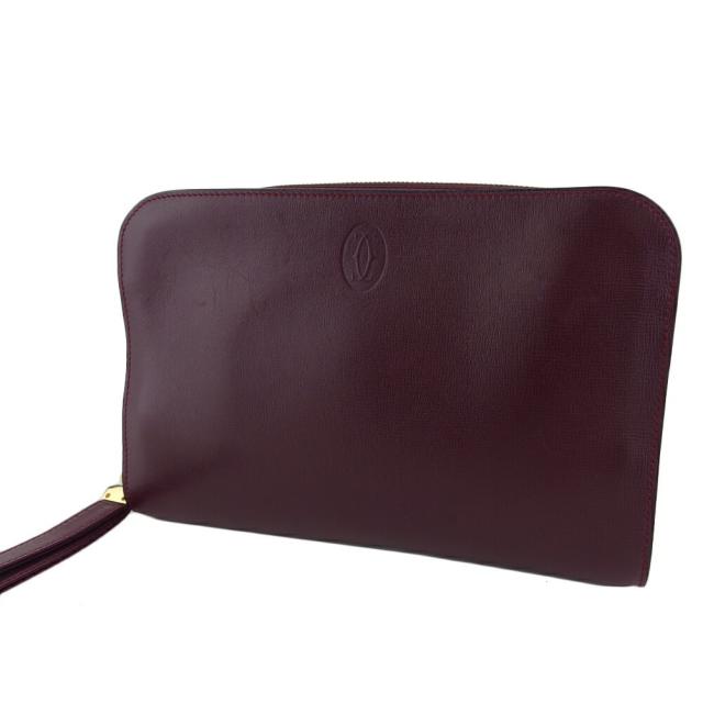 【X'masセール★30%OFF】カルティエ CARTIER クラッチバッグマストライン ボルドー ゴールド レディース 中古