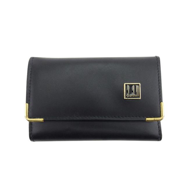 【X'masセール★30%OFF】ダンヒル Dunhill キーケースロゴプレート ブラック ゴールド レディース 中古