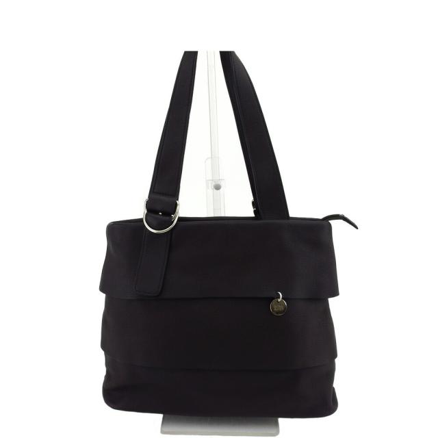 【BIGお買い物ラリー★30%OFFセール中】ニナリッチ NINA RICCI トートバッグティアード ロゴチャーム付き ブラウン シルバー レディース 中古