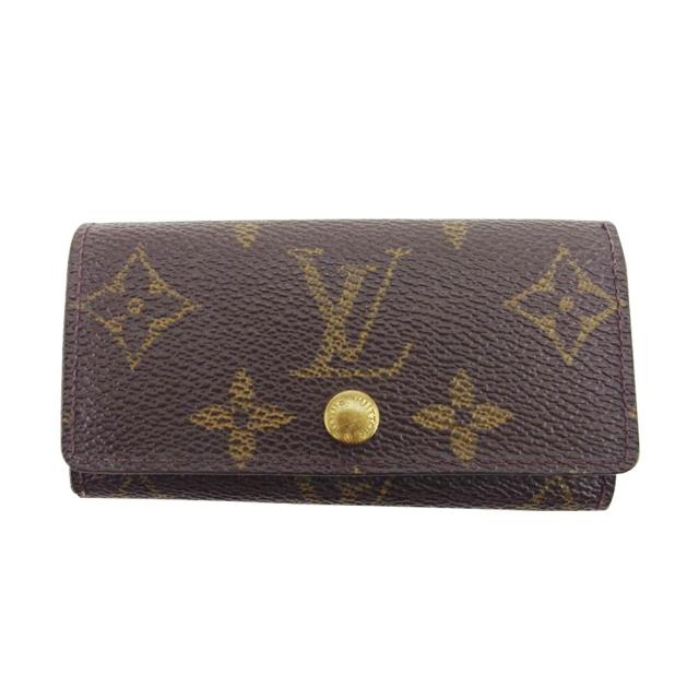 【BIGお買い物ラリー★30%OFFセール中】ルイ・ヴィトン LOUIS VUITTON キーケースモノグラム ミュルティクレ4 ブラウン ベージュ ゴールド レディース 中古