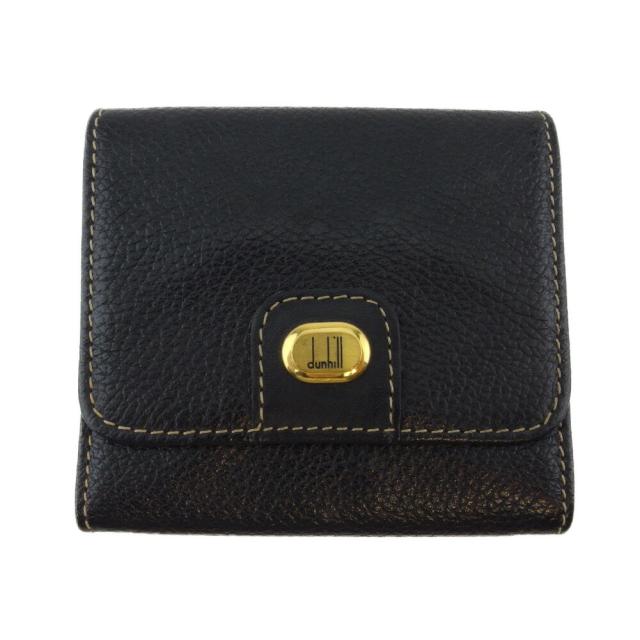 【BIGお買い物ラリー★30%OFFセール中】ダンヒル Dunhill ケースロゴプレート ブラック ゴールド レディース 中古