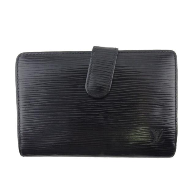 【BIGお買い物ラリー★30%OFFセール中】ルイ・ヴィトン LOUIS VUITTON 二つ折り財布エピ ポルトモネビエヴィエノワ ブラック ゴールド レディース 中古