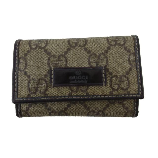 【BIGお買い物ラリー★30%OFFセール中】グッチ GUCCI キーケースGGプラス ベージュ ブラウン ゴールド レディース 中古