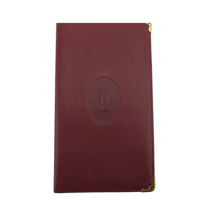 【X'masセール★30%OFF】カルティエ CARTIER 札入れマストライン ボルドー ゴールド レディース 中古
