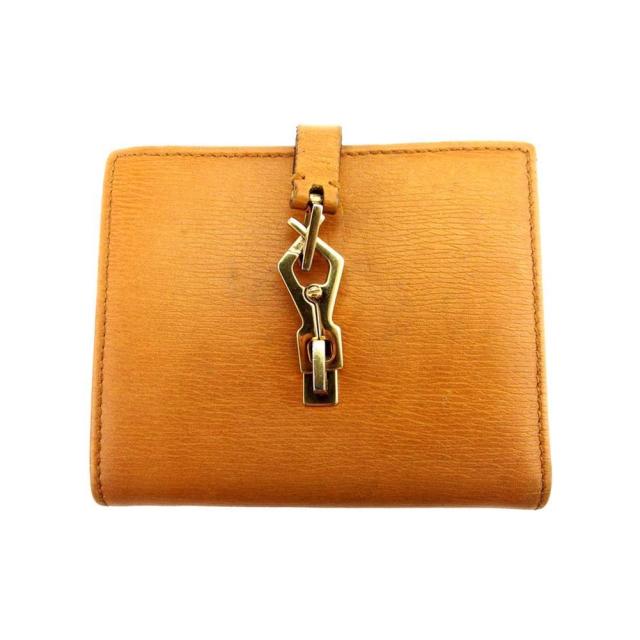 【X'masセール★30%OFF】グッチ GUCCI 二つ折り財布ジャッキー ライトブラウン ゴールド レディース 中古