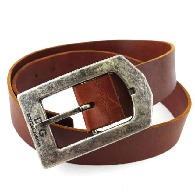 【BIGお買い物ラリー★30%OFFセール中】ドルチェアンドガッバーナ DOLCE&GABBANA ベルト ブラウン　シルバー レディース 中古